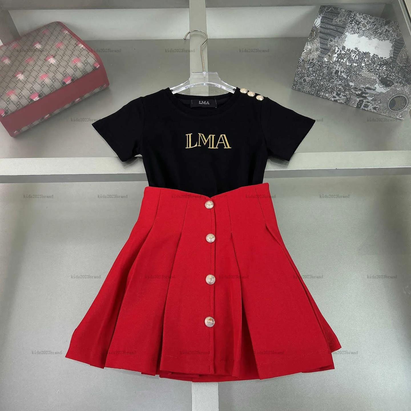 Gold Button Trim Girls Dress Suit Summer Two Piece... From ...