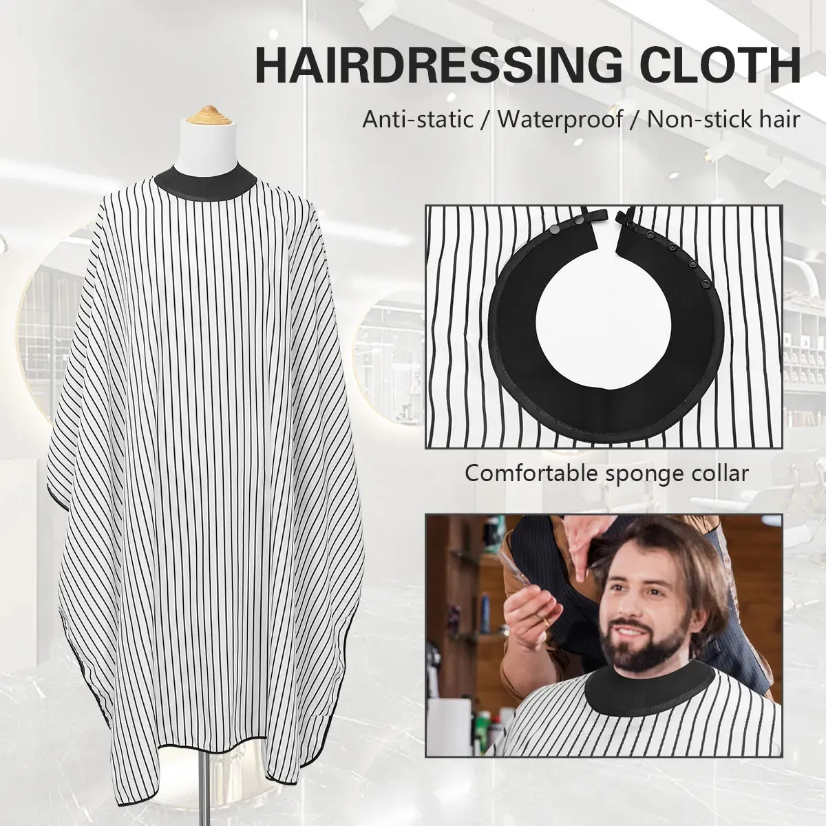 Antistatic Waterproof Haircut Cloth Cape For Barbershop Haircuts Salon ...