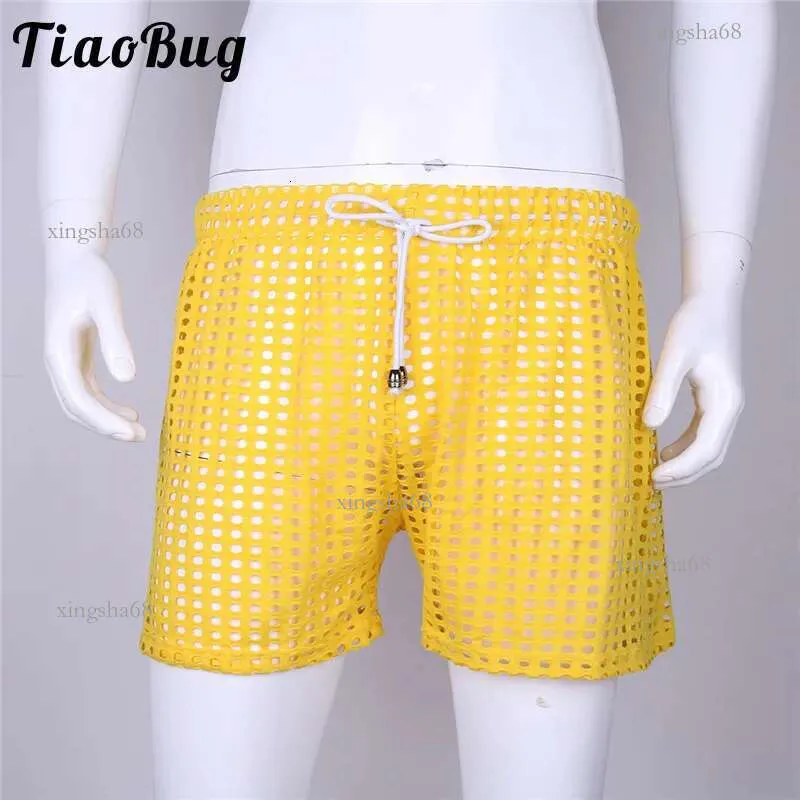 Men's Sexy Grid Fishnet Transparent Bermuda Shorts Men 2018 Fashionable ...