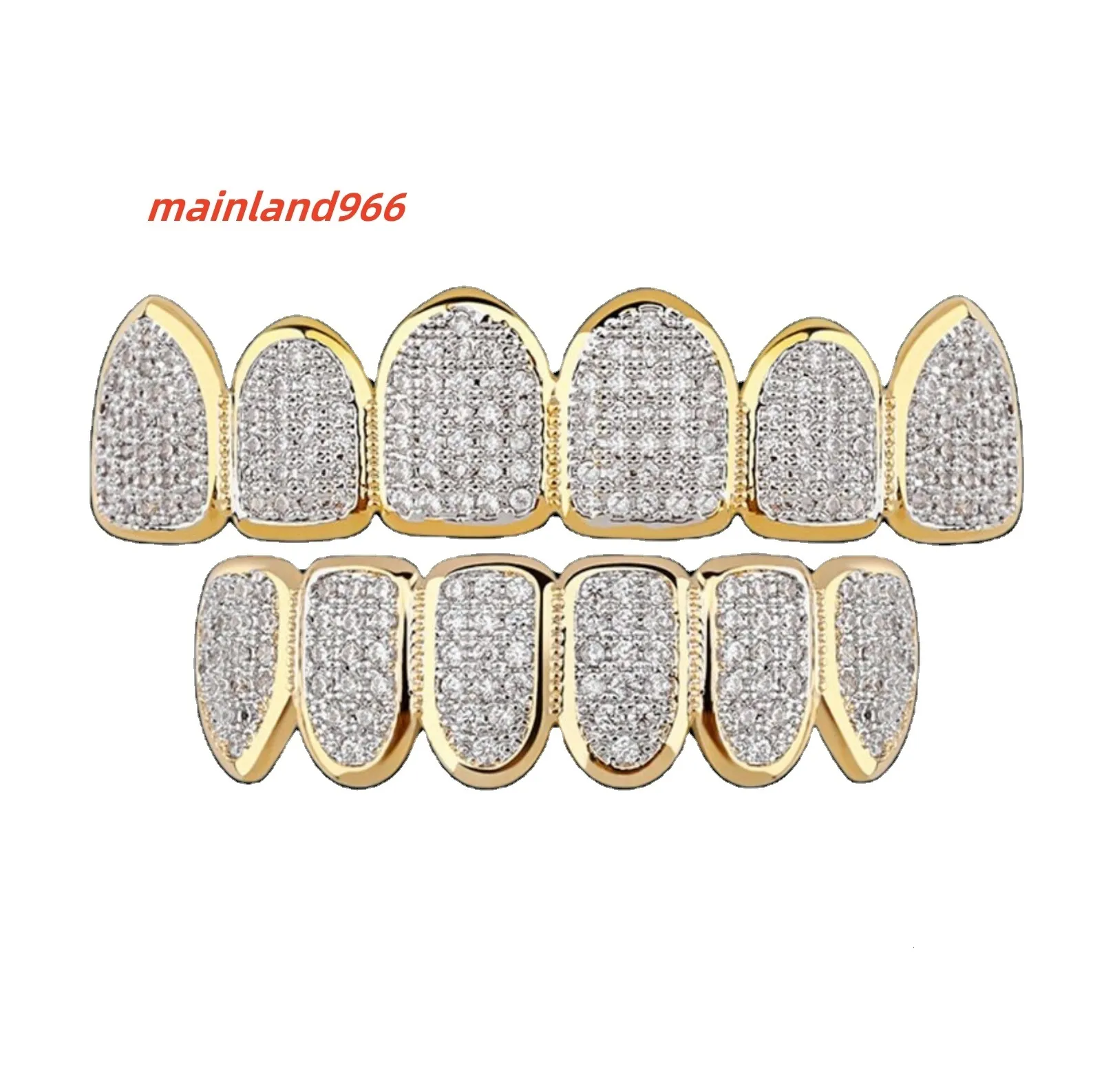 Teeth Grillz Gold Fully Iced Out Moissanite Fang... From Mainland966 ...