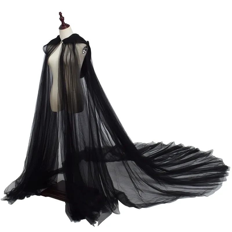Elegant Hooded Elf Bridal Cloak in Polyester Broadcloth with Extended ...