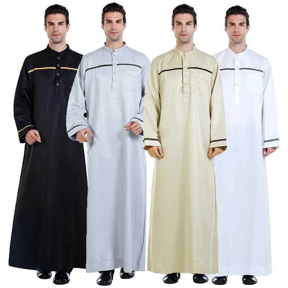 Saudi Arabian Mens Thobes Long Sleeve Islamic Robes For Ramadan Eid ...