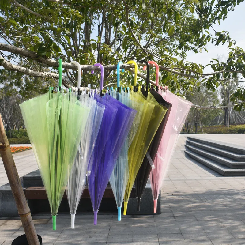 Fedex DHL Transparent Umbrellas 20 Pack Clear PVC Long Handle Rainproof ...