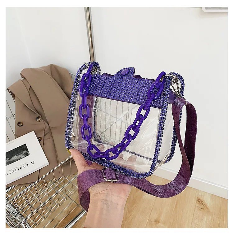 Transparent Pvc Chain Shoulder Bag - Stylish Portable Fashion Accessory ...