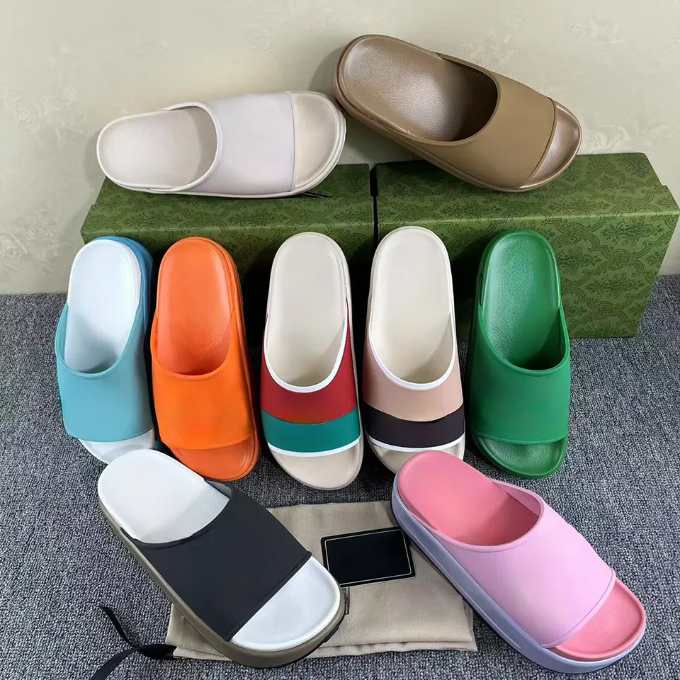 Designer Thick Sole Patchwork Embossed Womens Beach Sandals Slippers EU ...