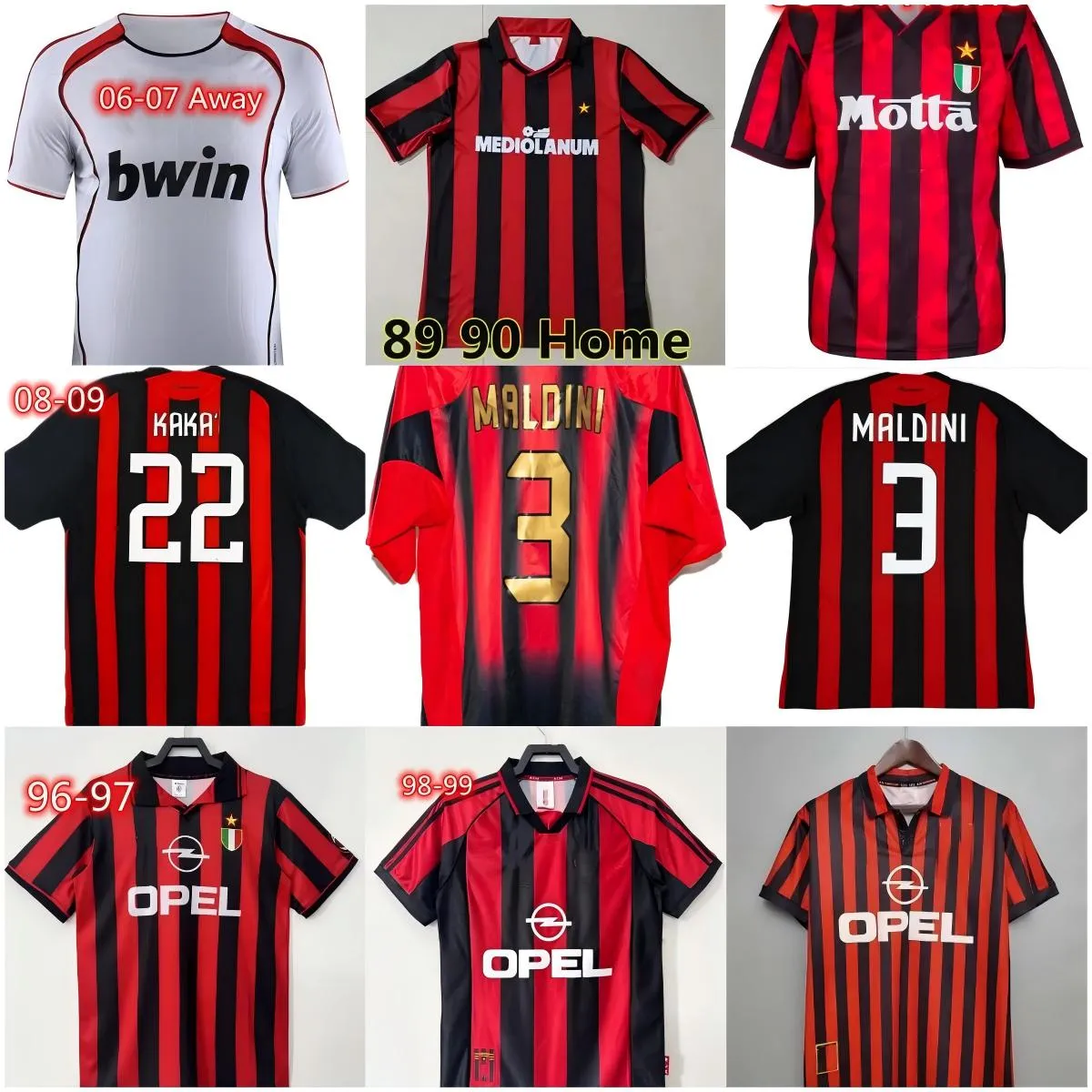 MALDINI BARESI Milan Vintage Soccer Jerseys Classic... From Zhu200727 ...