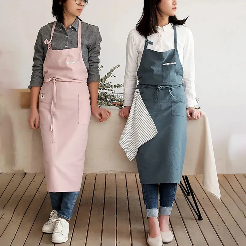 Simplicity Nordic Linen Pinafore Apron with Pockets, Japanese Cross ...