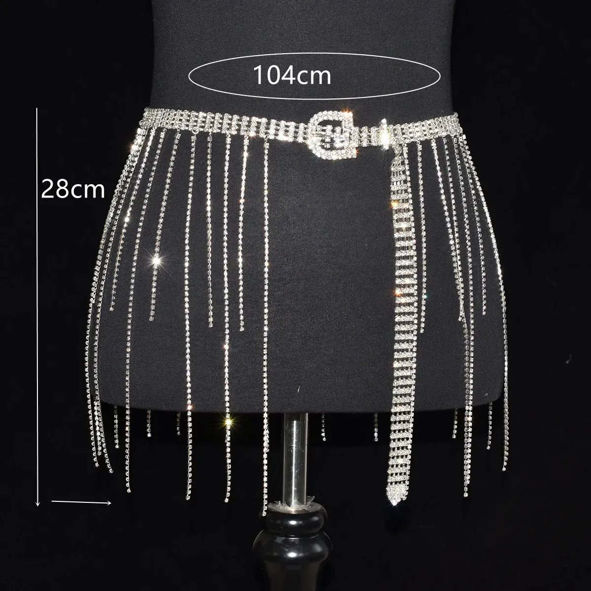 Gift Women's Body Jewelry Sexy Rhinestone Waist Chain Strap Adjustable ...