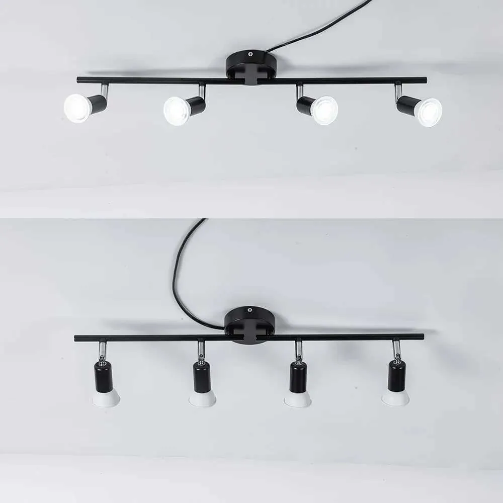 GU10 LED Single Track Light With 1/2/3/4 Head For Exhibition Halls ...
