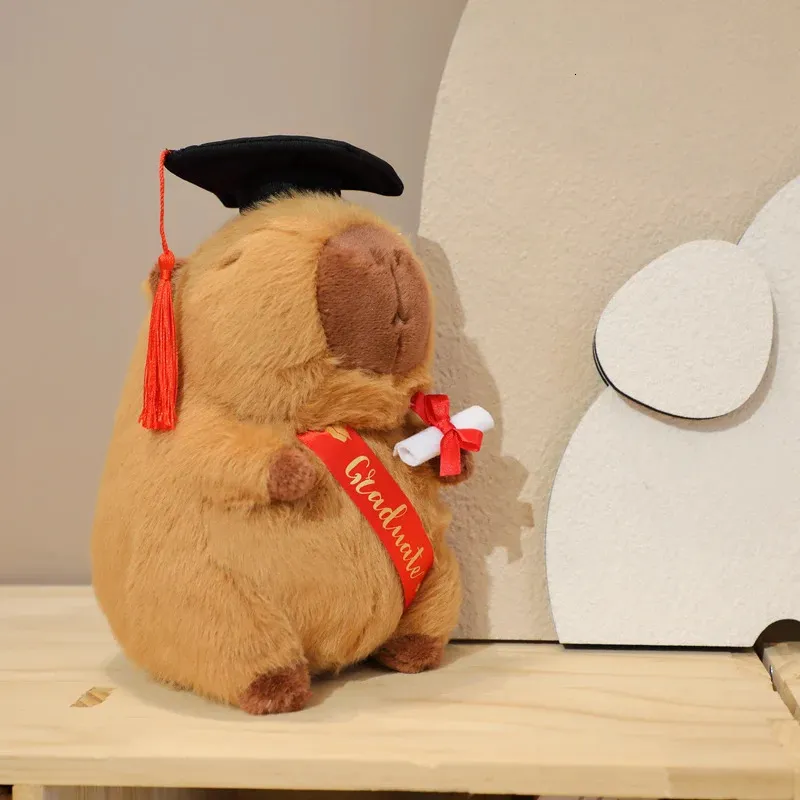 Kawaii Graduation Plush Capybara Puffalump Doll With Gradient Hat Cute ...