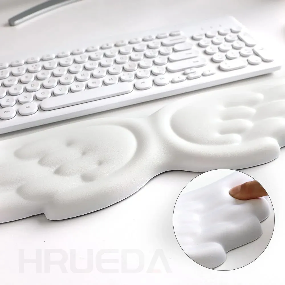 Ergonomic Keyboard Wrist Rest & Mouse Pad Set - Angel Wing Memory Foam ...