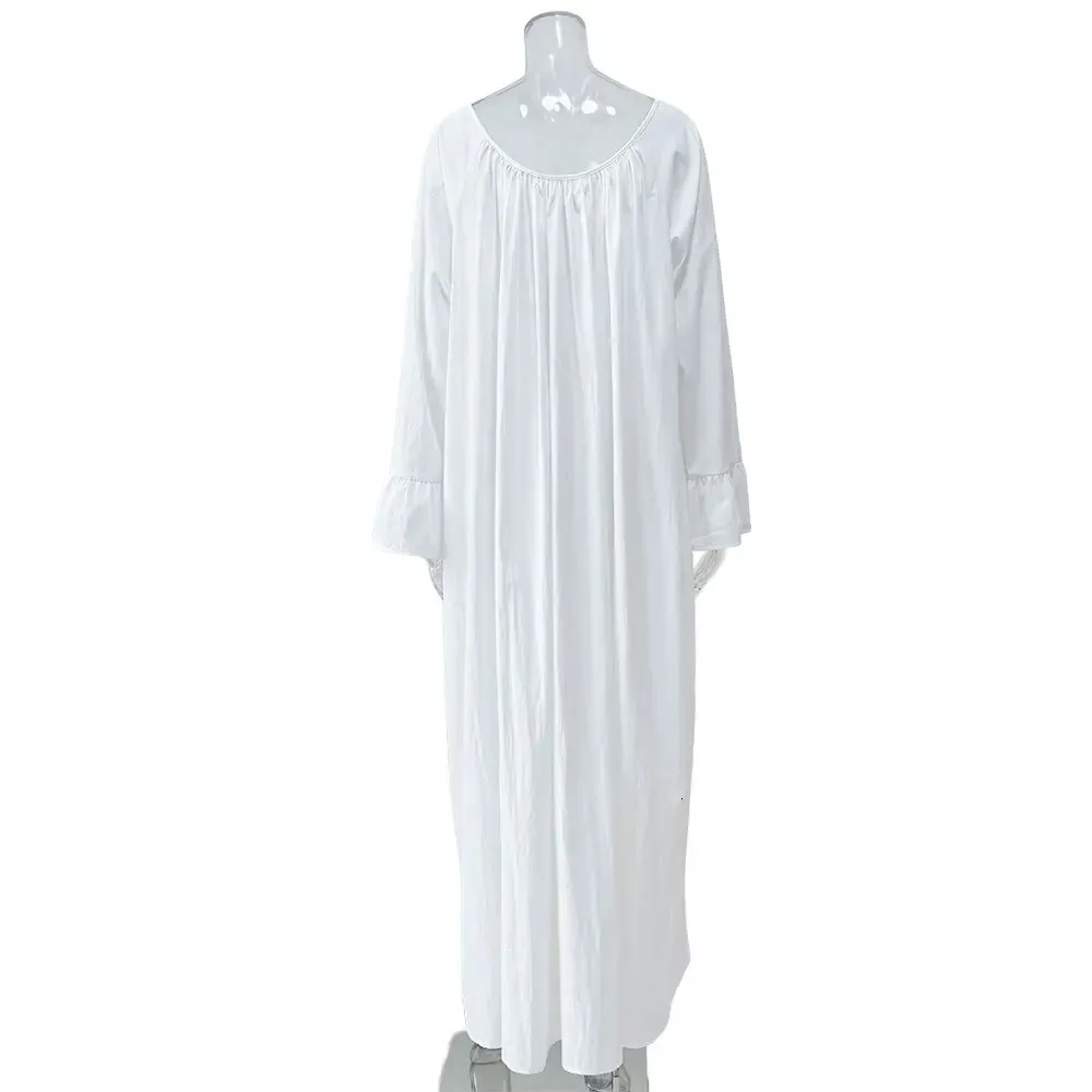 Chic Flared Sleeve Loose Long Dress Women's 2025 Solid Color Spring ...