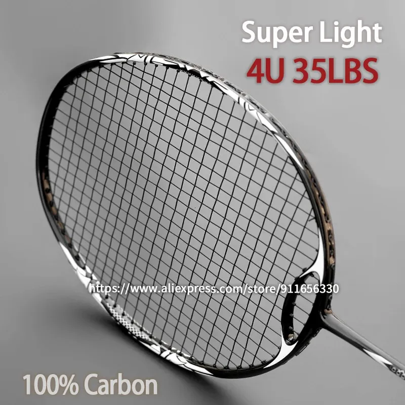 Ultralight 35LBS Carbon Fiber Badminton Full Racket In English With ...