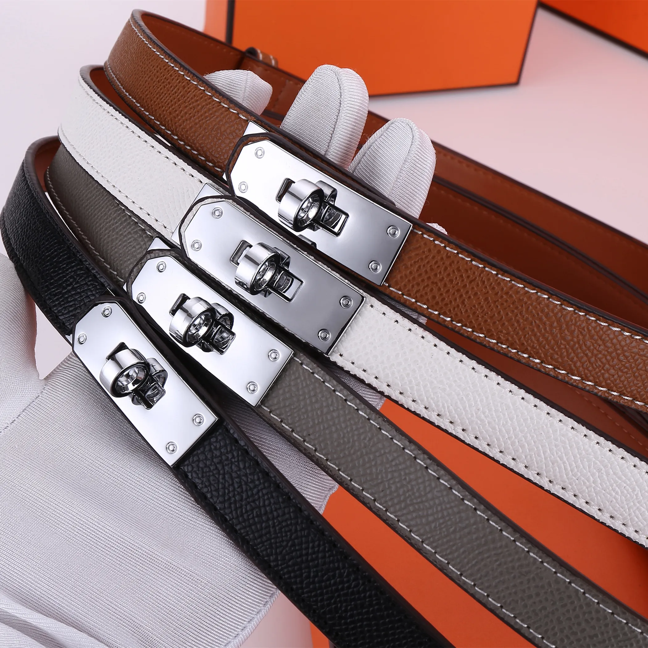Skinny Belts For Women Adjustable Thin Waist Belt Genuine Leather With ...