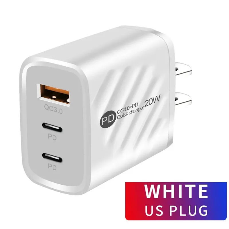 Double Phone Charger, Multi Travel Charger 20W Dual USB C Wall Charger ...
