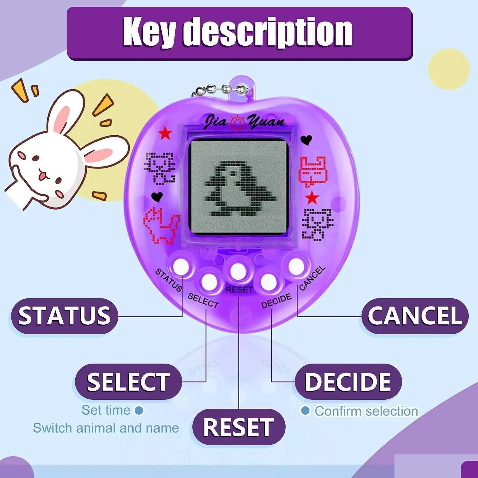 Electronic Pets Kids Game Tamagotchi Handheld Console Toy In Russian ...