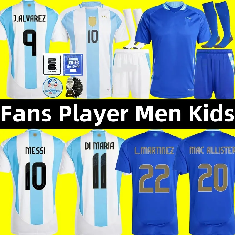 Argentina 3 Star Messi Soccer Jerseys: Lautaro Martinez, J. Alvarez ...