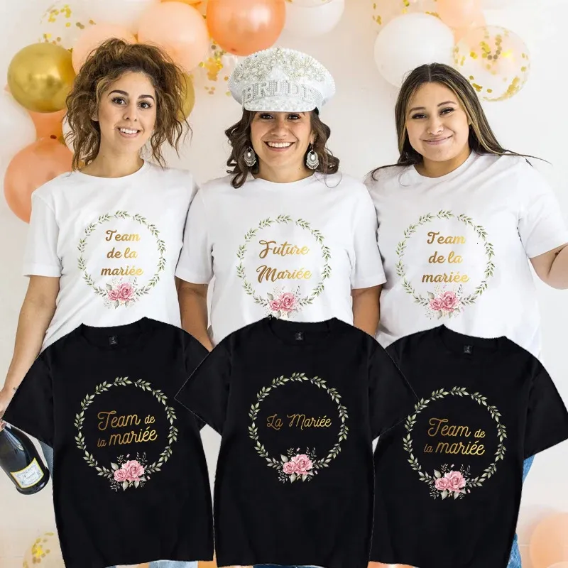 Floral Bridesmaid Y2k Team Bride Tee Bachelorette Hen Party Future ...