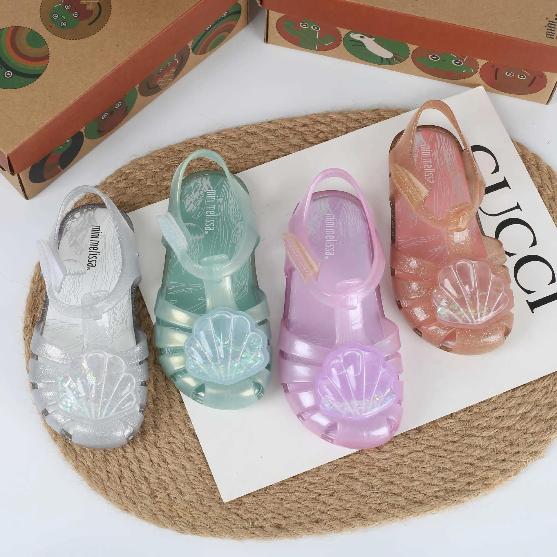 Sandals 2022 New Meilisa Shell Shining Tablets Pearl Jelly Childrens ...