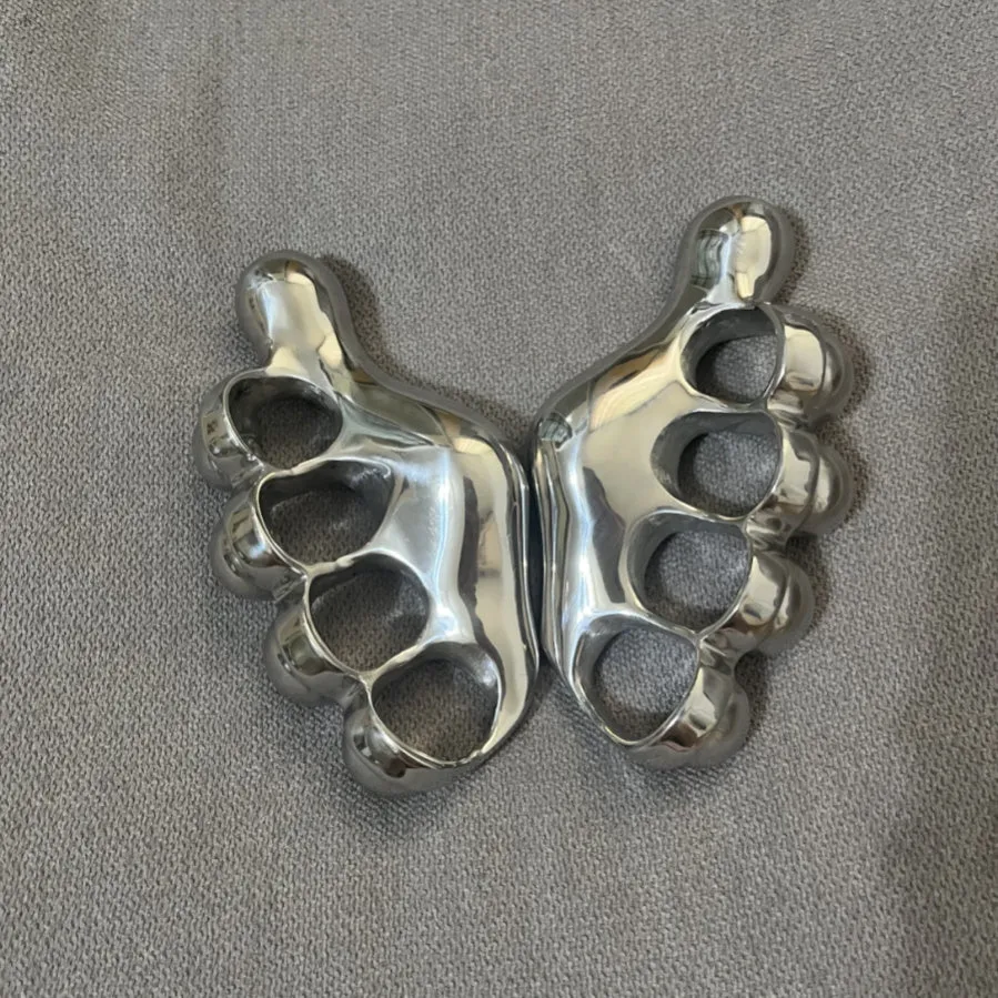 Self Defense Brass Knuckles Solid Steel Knuckle Duster With Window ...