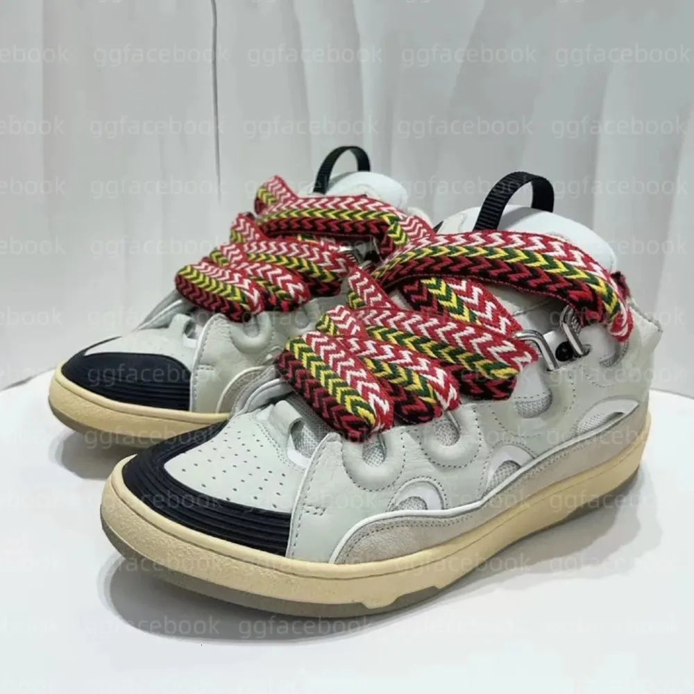 Platform Leather Shoe Curb Sneakers Designer Mens Womens Lavish Casual ...