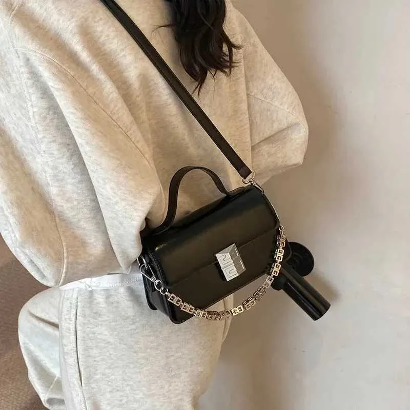 Vintage Minimalist Leather Crossbody Small Black Bag Designer Parisian ...