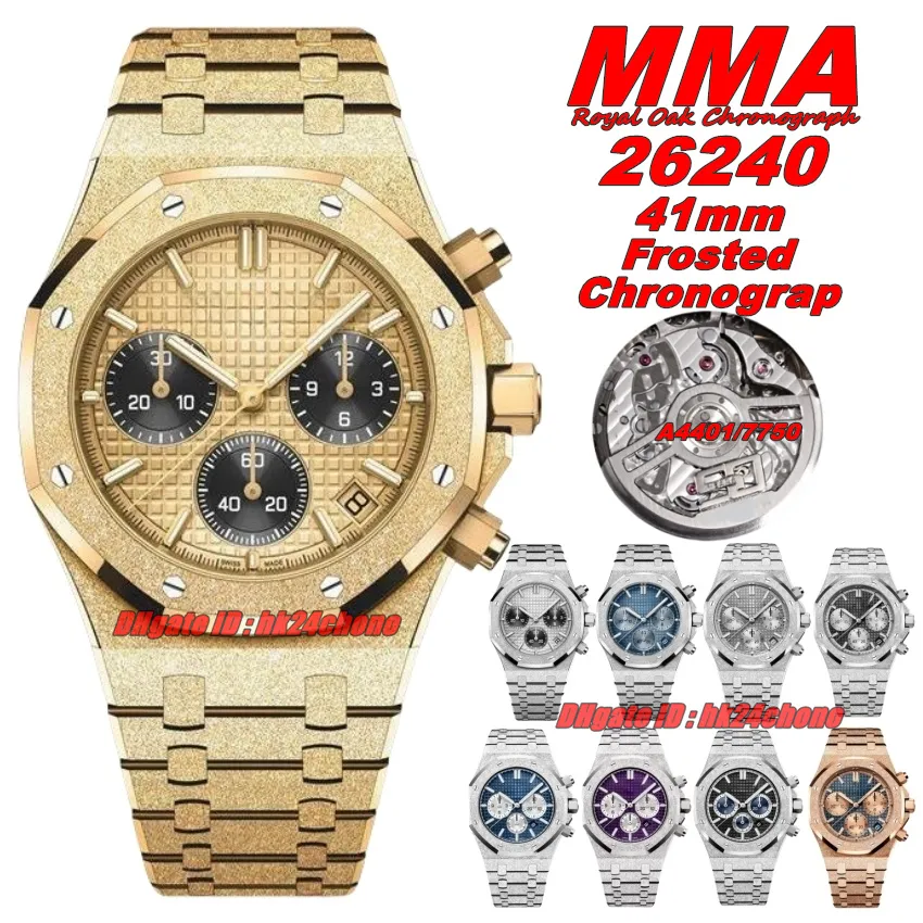 MMAF Luxury Watches 41mm Automatic Chronograph Mens Watch Gold Dial ...