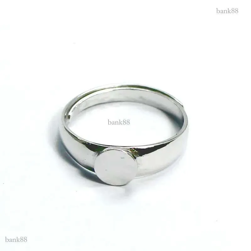 925 Sterling Silver Adjustable Ring Blanks With 6mm Round Cabochon Base ...