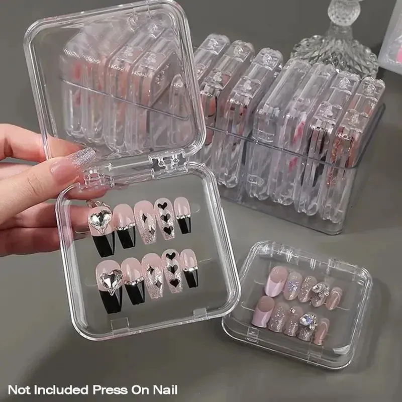 Press on Nail Packaging Boxes with Adhesive Nail Tape Portable Nail Tip ...