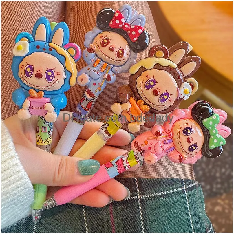 Labubu Gel Prohibit Anxiety Series Kawaii 0.5mm Black Cute Ball Pen ...
