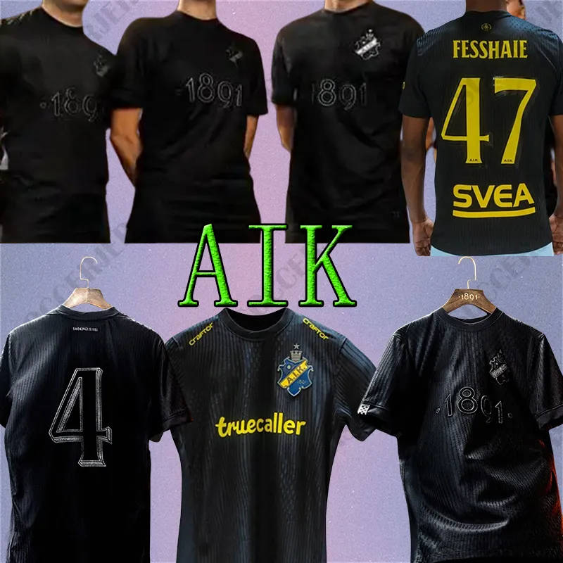 2025 AIK Solna Smokinglirare Black Soccer Kits Home & Away 3rd Football ...