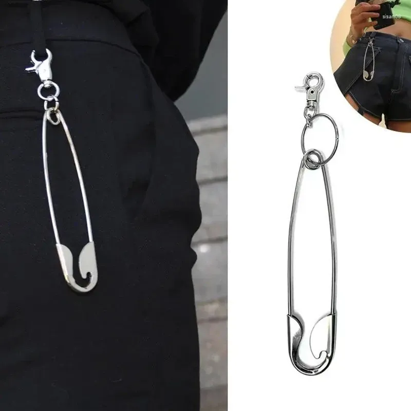 Harajuku Punk Kilt Safety Pin Keychain Stainless Steel Hip Hop Pendant ...