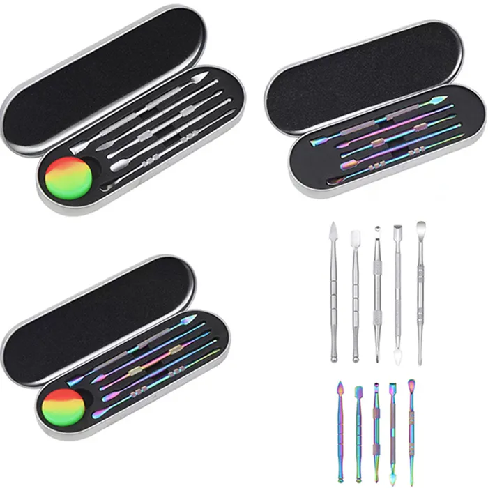 4 Style Stainless Steel Tobacco Spoon Suit Smoke Accessories Wax Dabber ...