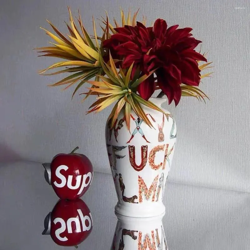 Vases 18SS Alphabet Ceramic Vase Modern Desktop... From Deshano, $33.21 ...