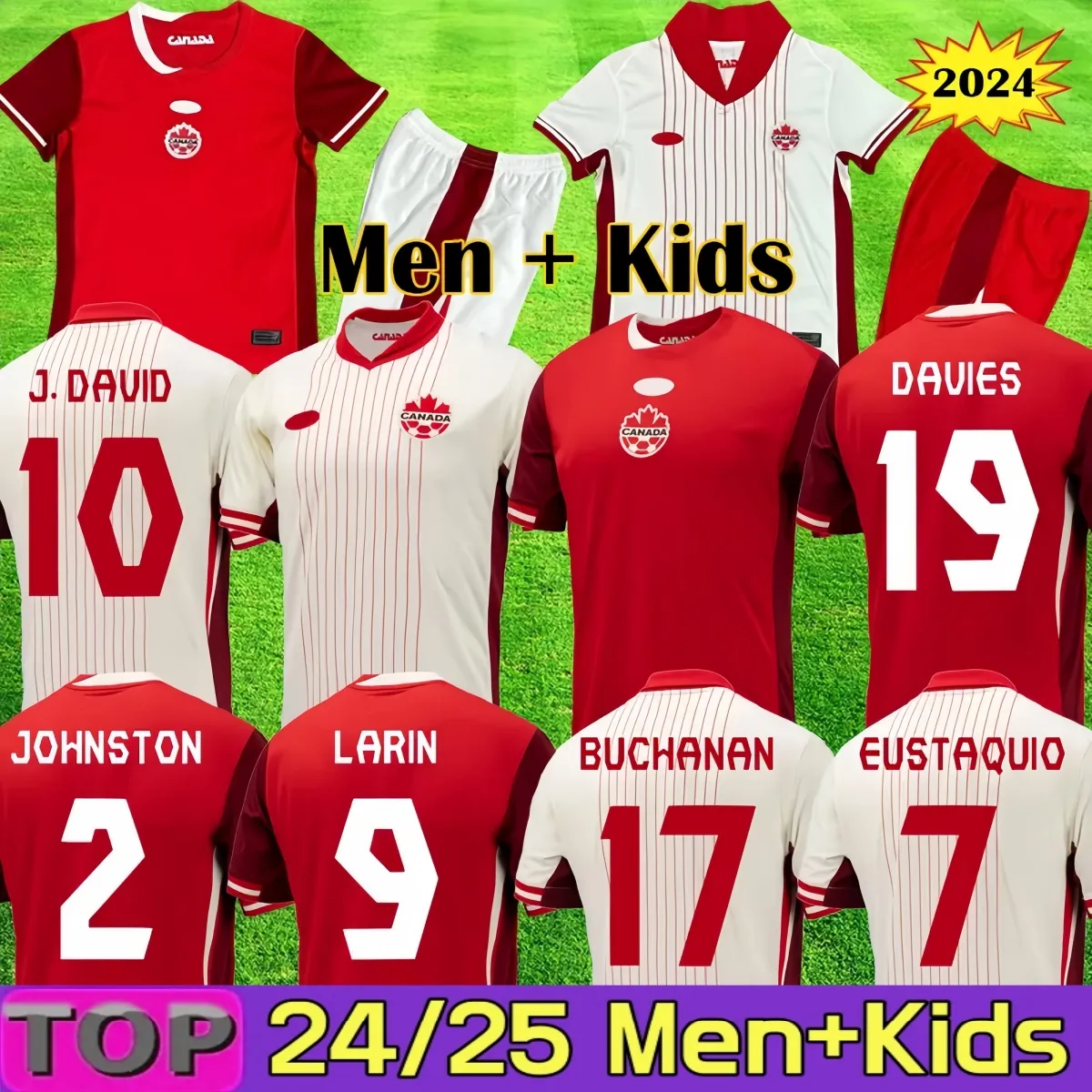 Canada Soccer Jersey : Home & Away Kits DAVIES, DAVID, EUSTAQUIO, LARIN ...
