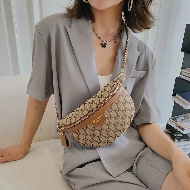 Fashion Letter Printed Crocodile Leather Fanny Pack for Women Wide ...