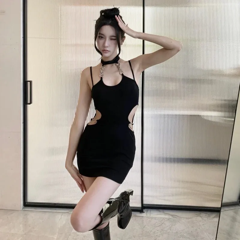 Womens Slim Sexy Sleeveless Backless Hollow Out Wrap Dress Summer Party ...