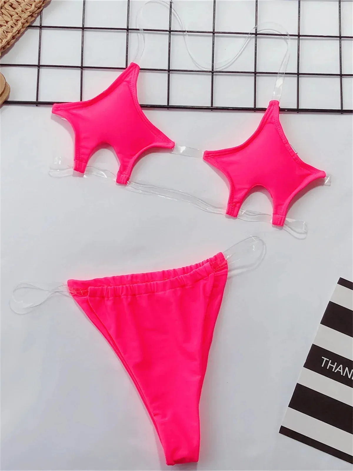 Micro Bikini Swimwear Women Pentagram Transparent Lycra Clear Strap ...