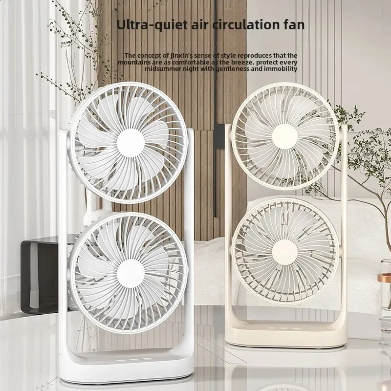 High Power Dual Head Table Fan Home With Double Layer Air Circulation ...