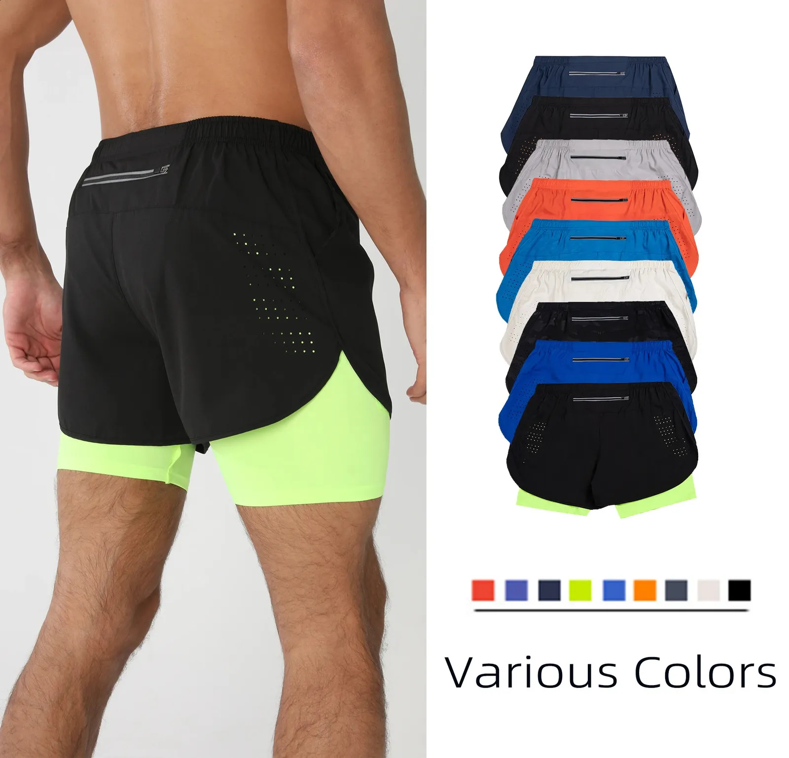Men's gym shorts with button fly closure polyester quick-drying ...