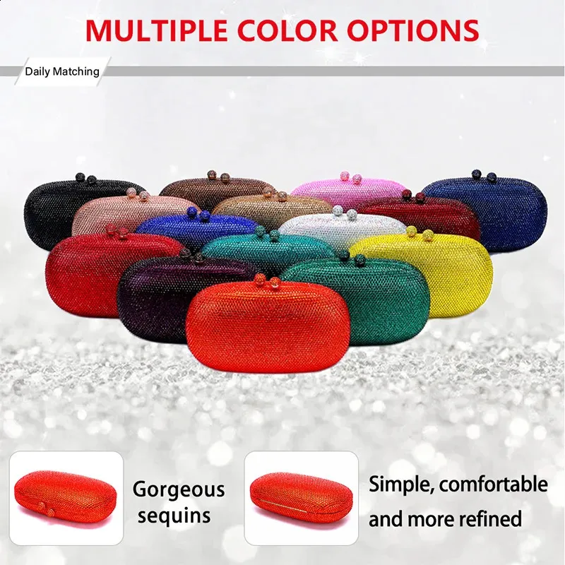 Italian Elegant Ladies' Wedding Party Dinner Gift Crystal Gold Silver ...