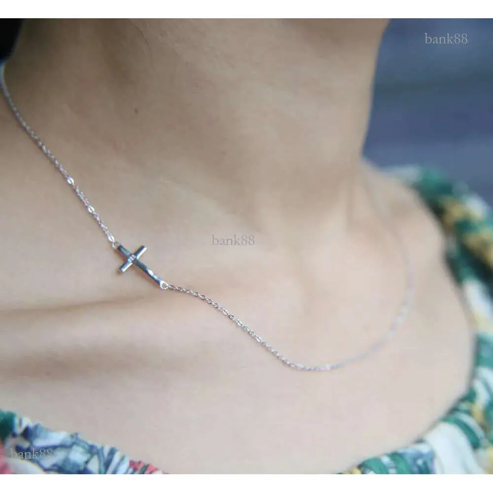 925 Sterling Silver Cross Necklaces Dainty Minimal... From Bank88, $5. ...