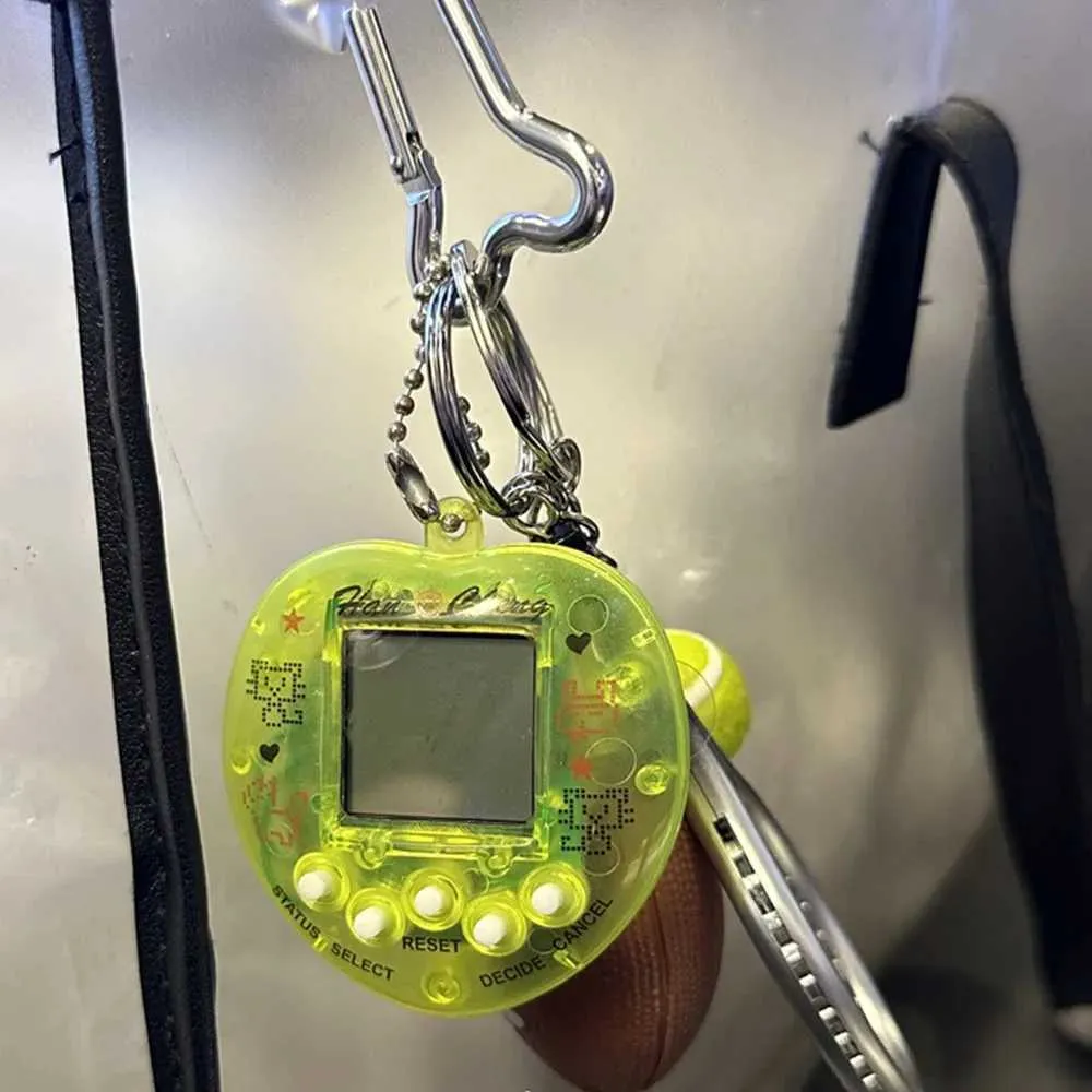 Y2K Kawaii Keychain Set: Rainbow Game Console, Crystal Heart Lock, Bone ...