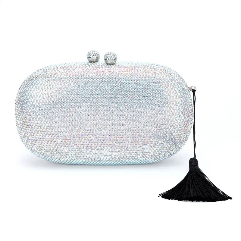 Italian Elegant Ladies' Wedding Party Dinner Gift Crystal Gold Silver ...