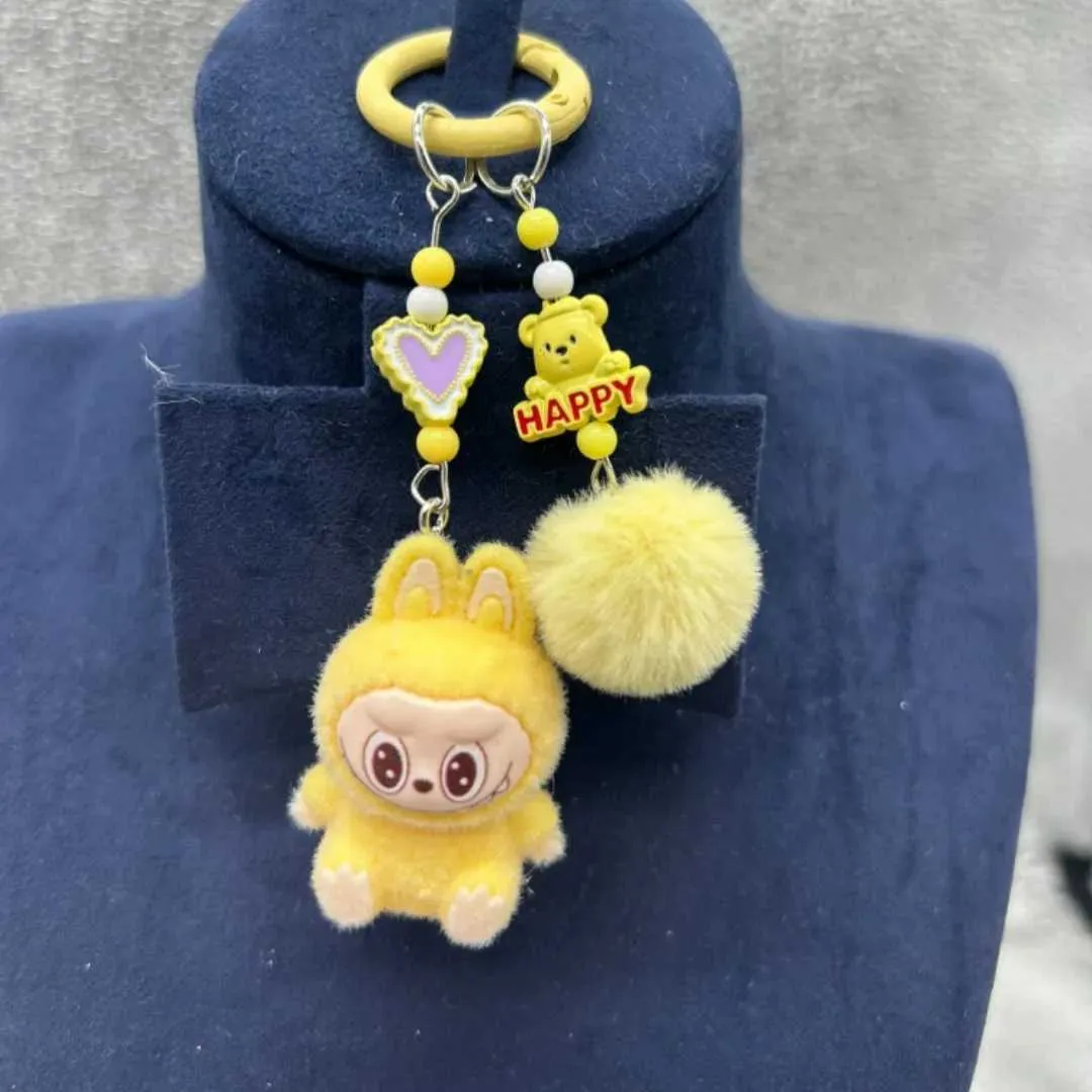 Cute Plush Mini Keychain Charm Anime Cartoon Style Keyring For Cell ...