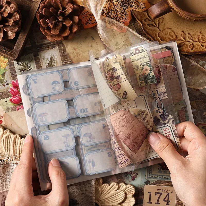Vintage Scrapbooking Supplies Kit 20 Books PET Stickers For Creative ...