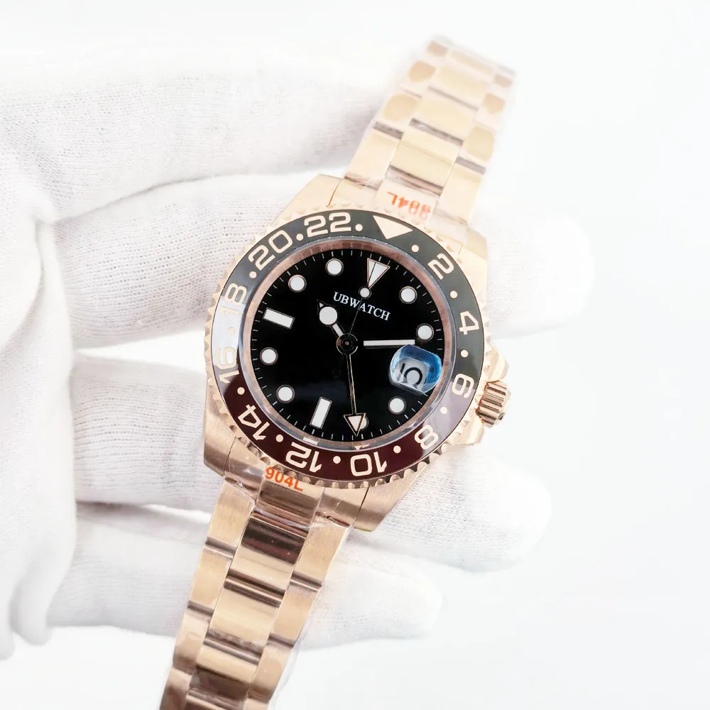 DHgate.com:Gmt Red-Black Cola Bezel 40MM Golden Man's Wristwatches ...