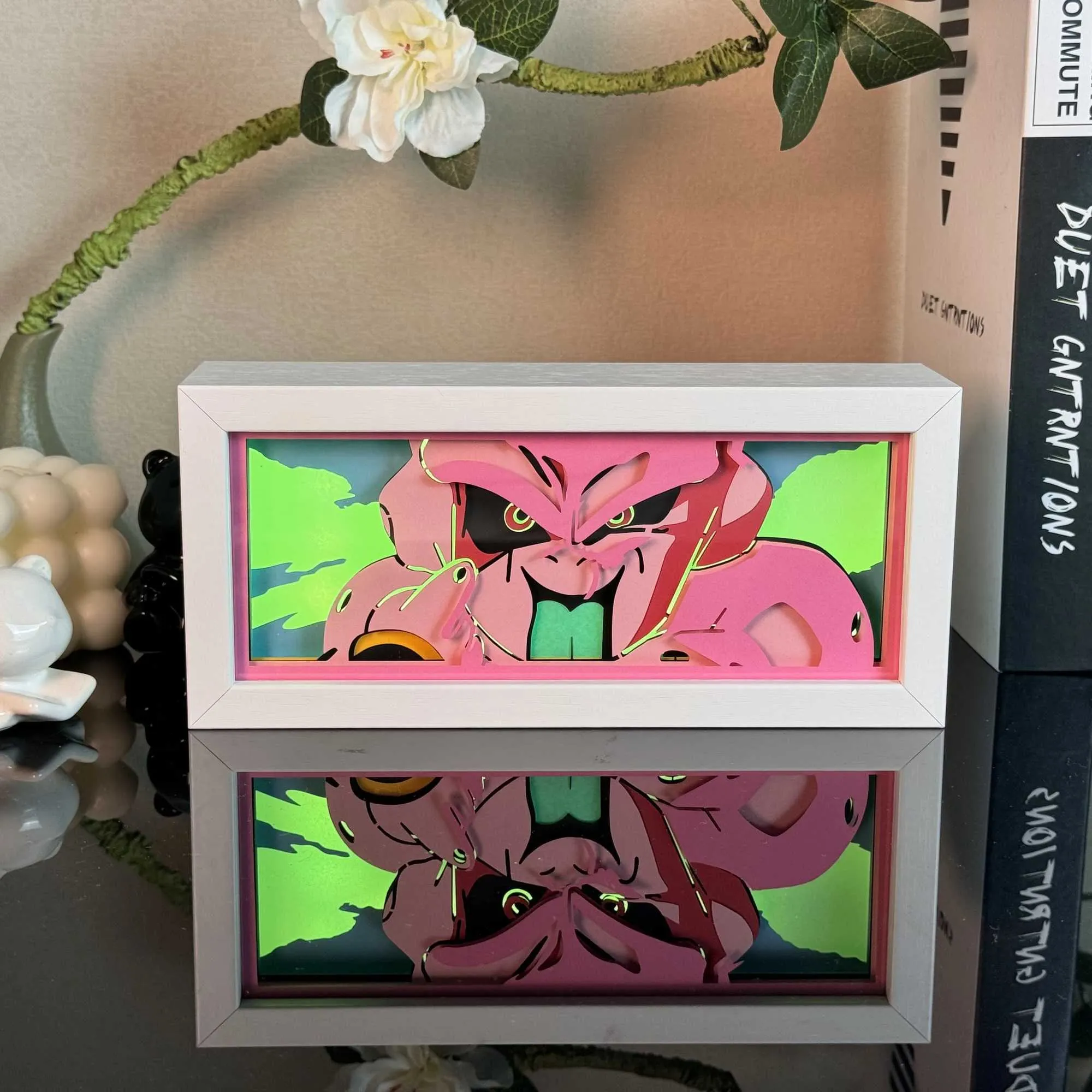 Anime Style Paper Cut Shadow Box - LED Light Box Desk Lamp, Unique ...