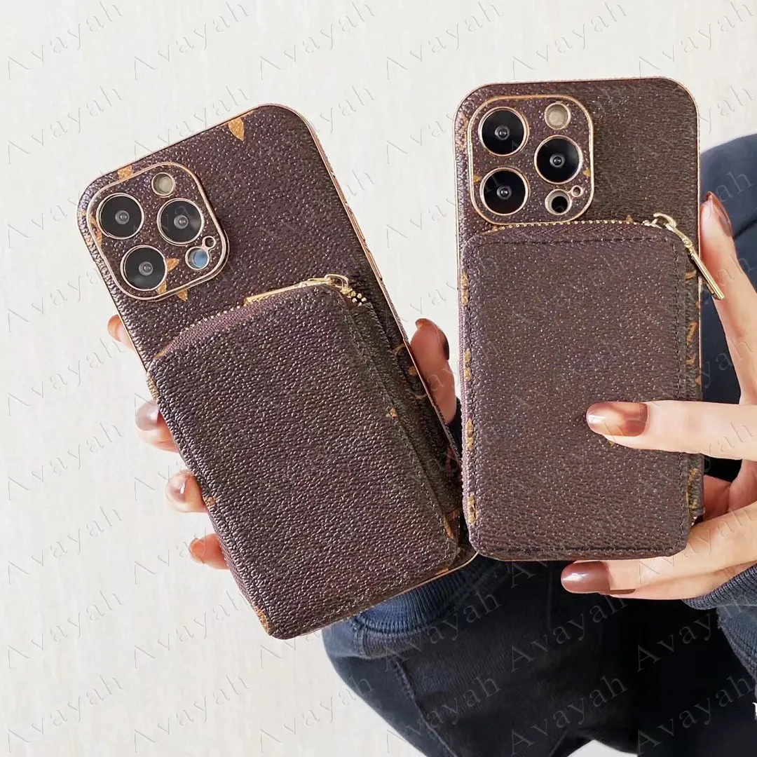 Luxury Phone Cases IPhone: Leather Wallet Phone Case With Zipper Pocket ...