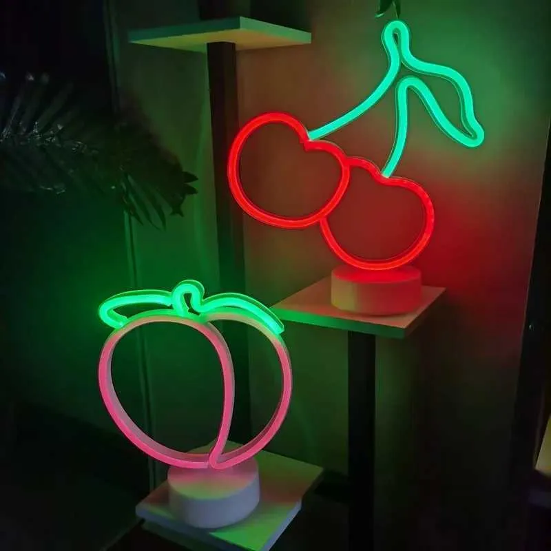 Peach Cherry Banana LED Neon Light Fruit Wall Art... From Honey_fruit ...